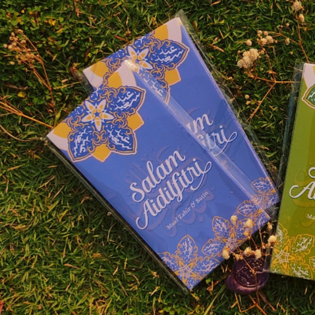 Sampul Duit Raya Khat Patterns (Blue), Hobbies & Toys, Stationery ...