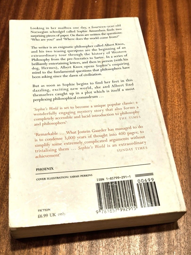 Sophie's World Book By Jostein Gaarder, Hobbies & Toys, Books ...