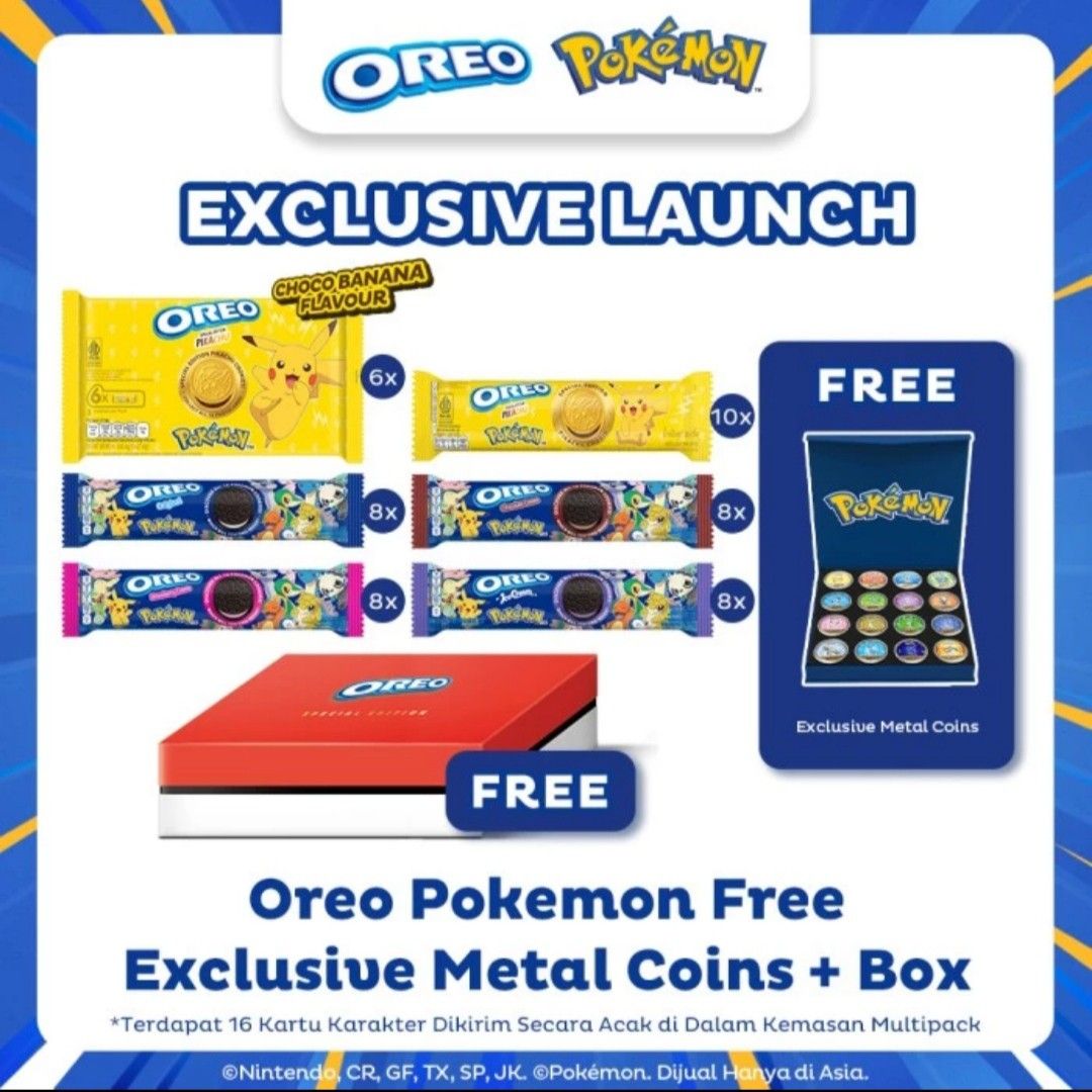 Special Edition Oreo Pokemon Gift Box - Free Exclusive Metal Coins ...