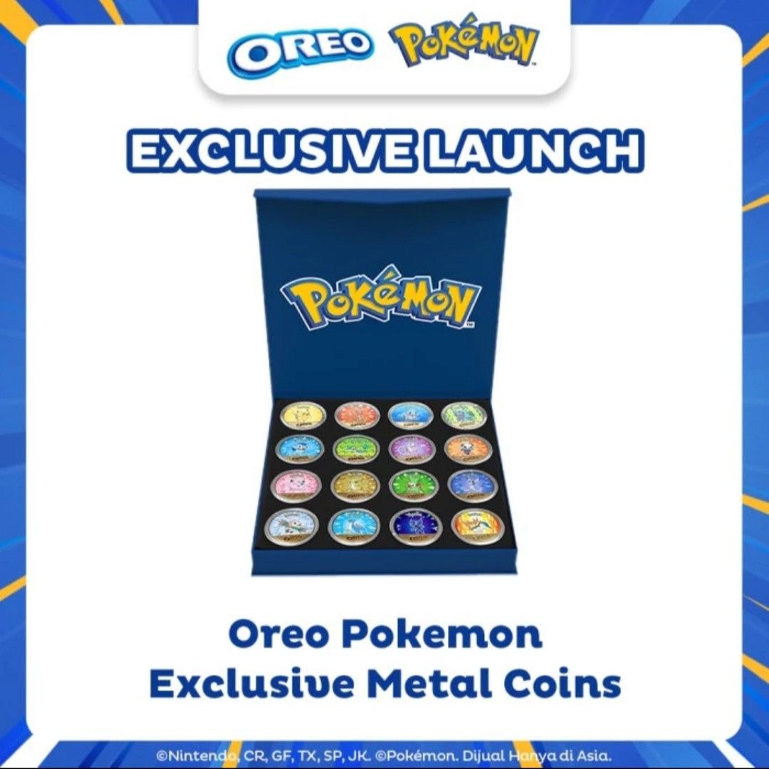Special Edition Oreo Pokemon Gift Box Exclusive Metal Coins Badges Set ...