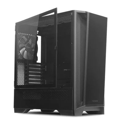 TECWARE EDGE AIR TG ATX PC CASE WITH 4X120MM FANS (BLACK) on Carousell