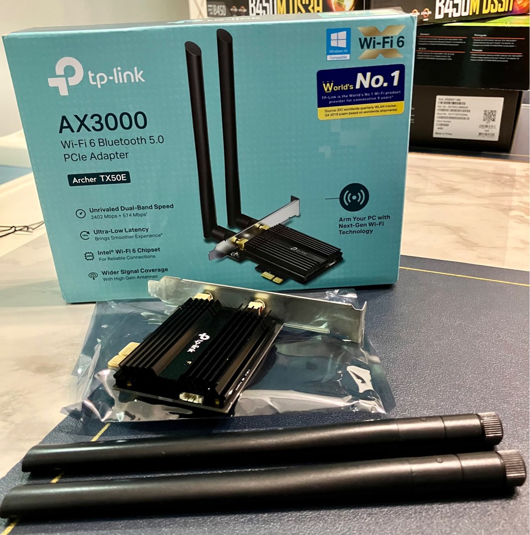 TP-Link AX3000 Wi-Fi 6 Bluetooth 5.0 PCIe Adapter Archer TX50E ...