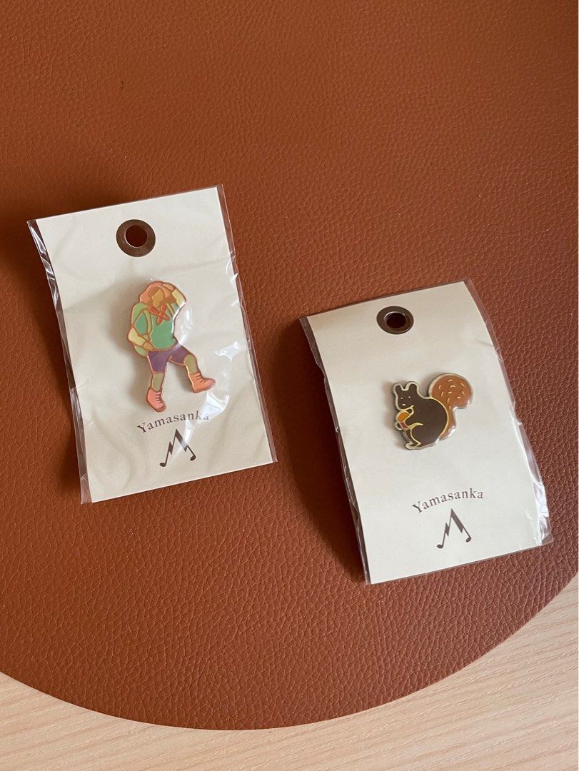 Yamasanka hiker & squirrel pins set, Hobbies & Toys, Stationery & Craft ...