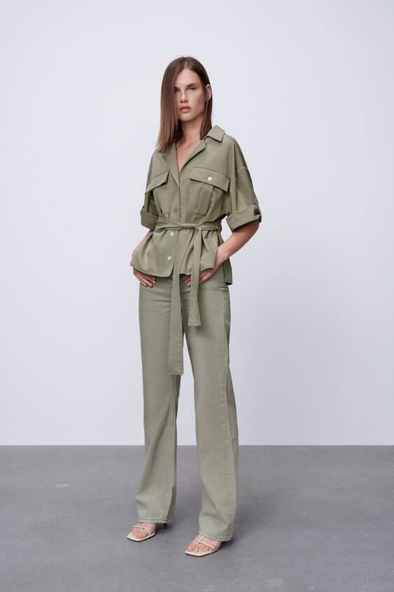 ZARA Safari Duma Cargo Poplin Top with Pocket orgeo classy classic ...