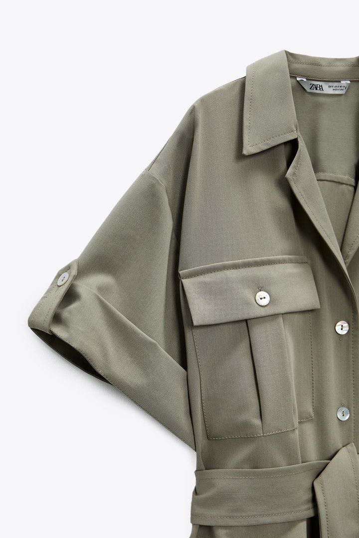 ZARA Safari Duma Cargo Poplin Top with Pocket orgeo classy classic ...