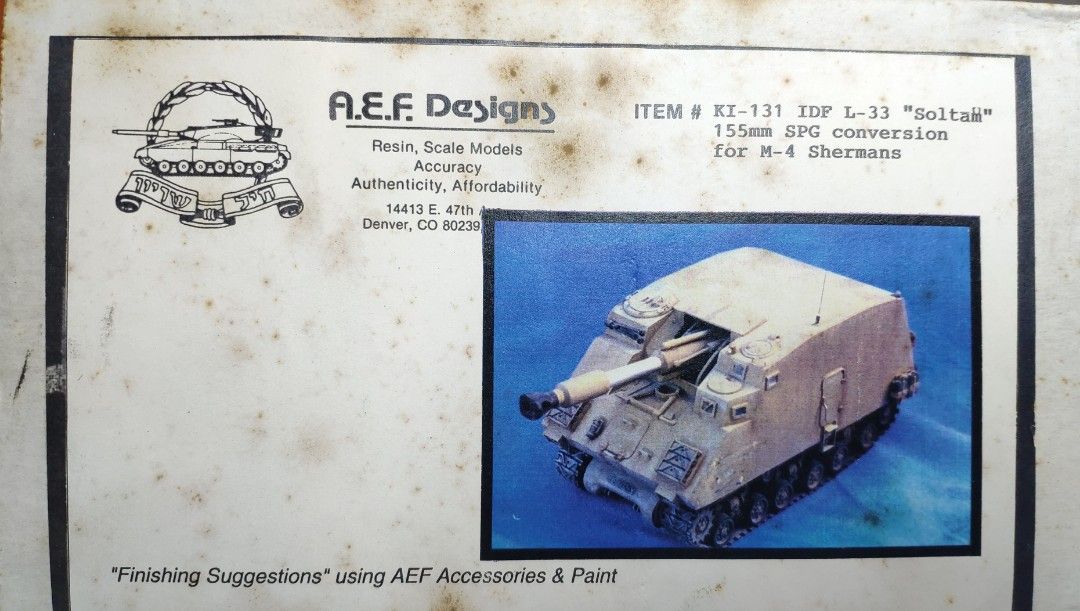 1：35 A.E.F.Designs KI-131 IDF L-33 "Soltan'155mm SPG Conversion for M-4 ...