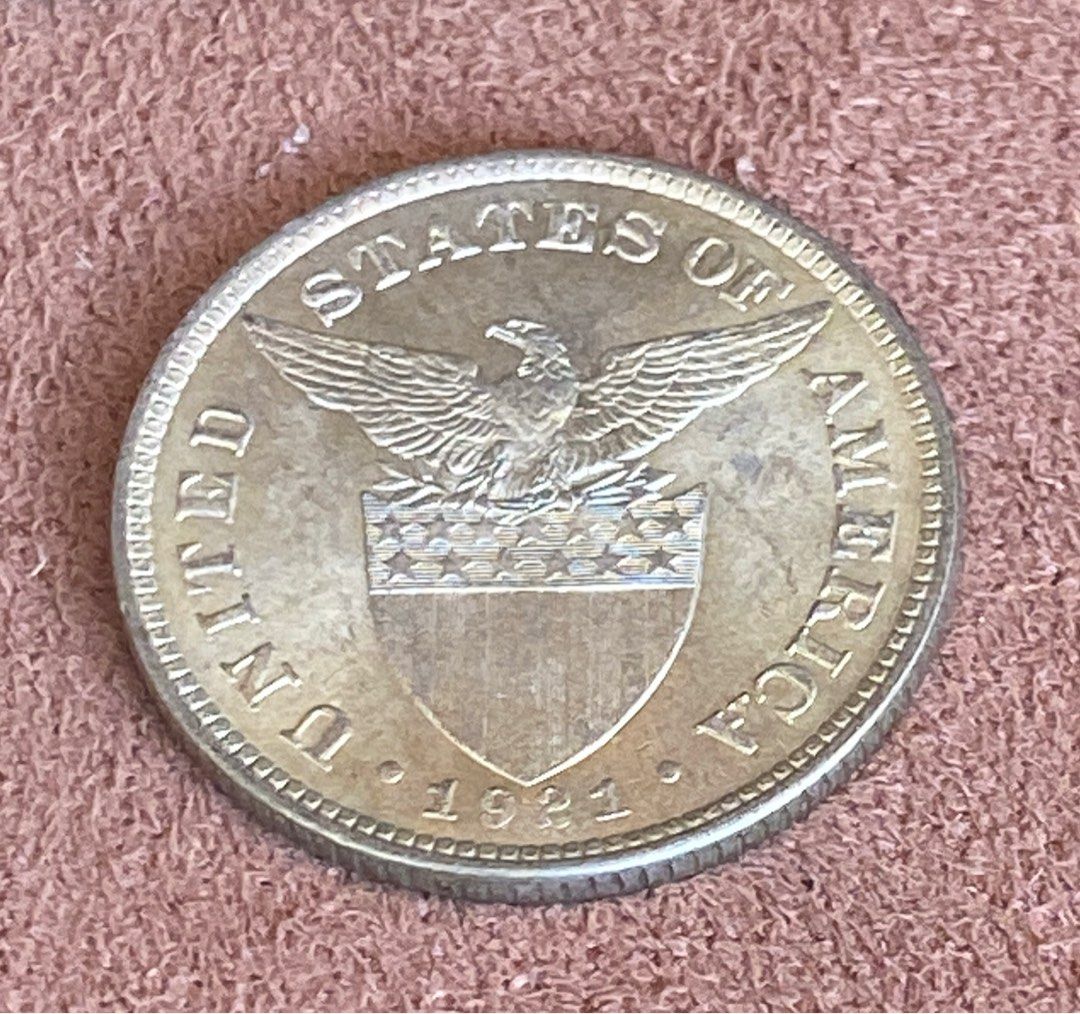 1921 United State of America Philippine USPI Fifty Centavos Silver ...