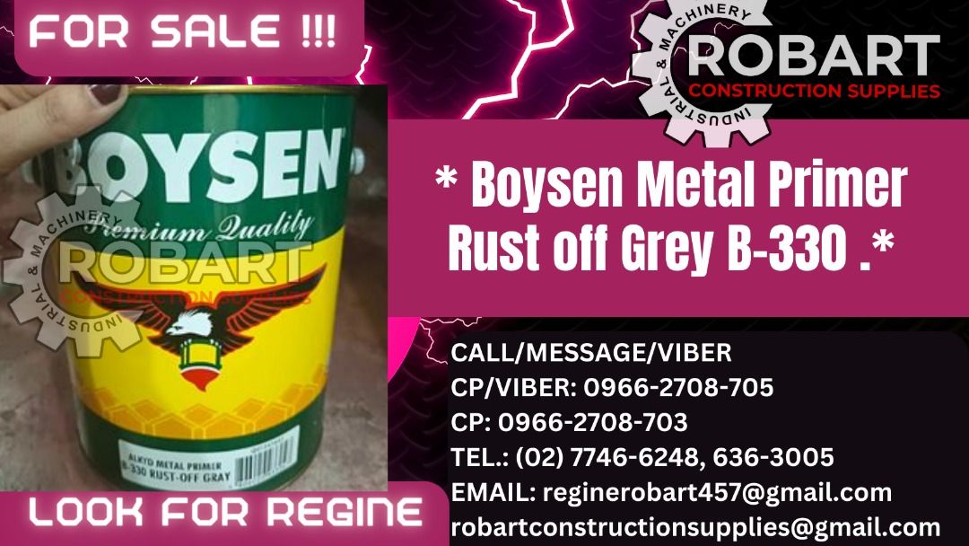 * Boysen Metal Primer Rust off Grey B-330 .*, Commercial & Industrial ...