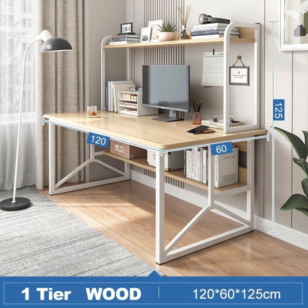 Computer Desk With Bookshelf | Premium Student Study Table With ...