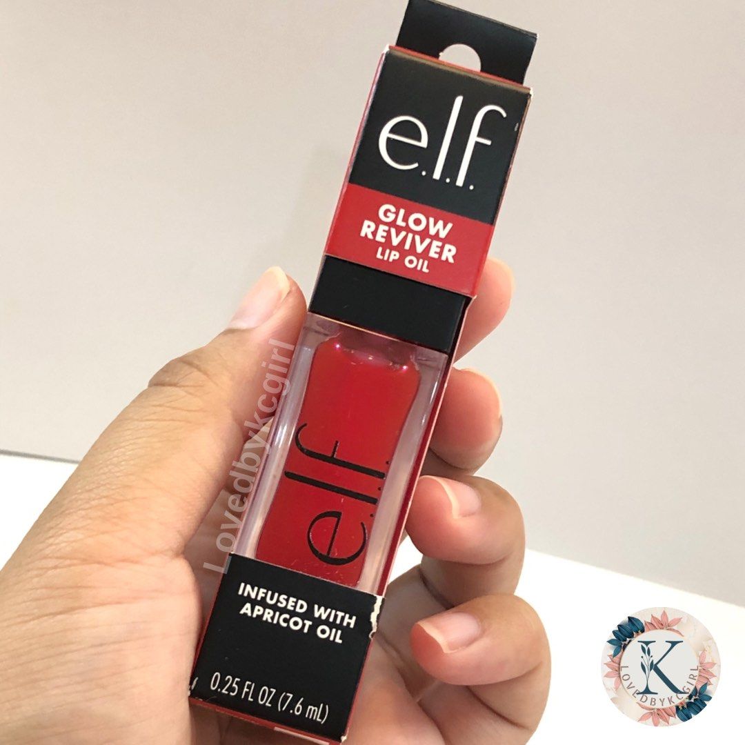 ELF Glow Reviver lip oil - Red Delicious (Fullsize w box), Beauty ...