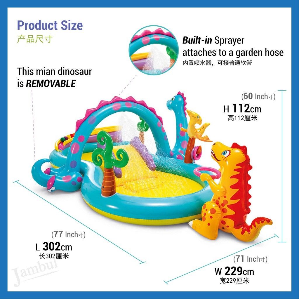 INTEX PLAY CENTER SWIMMING POOL KIDS POOL KIDDIE POOL WITH SLIDE ...