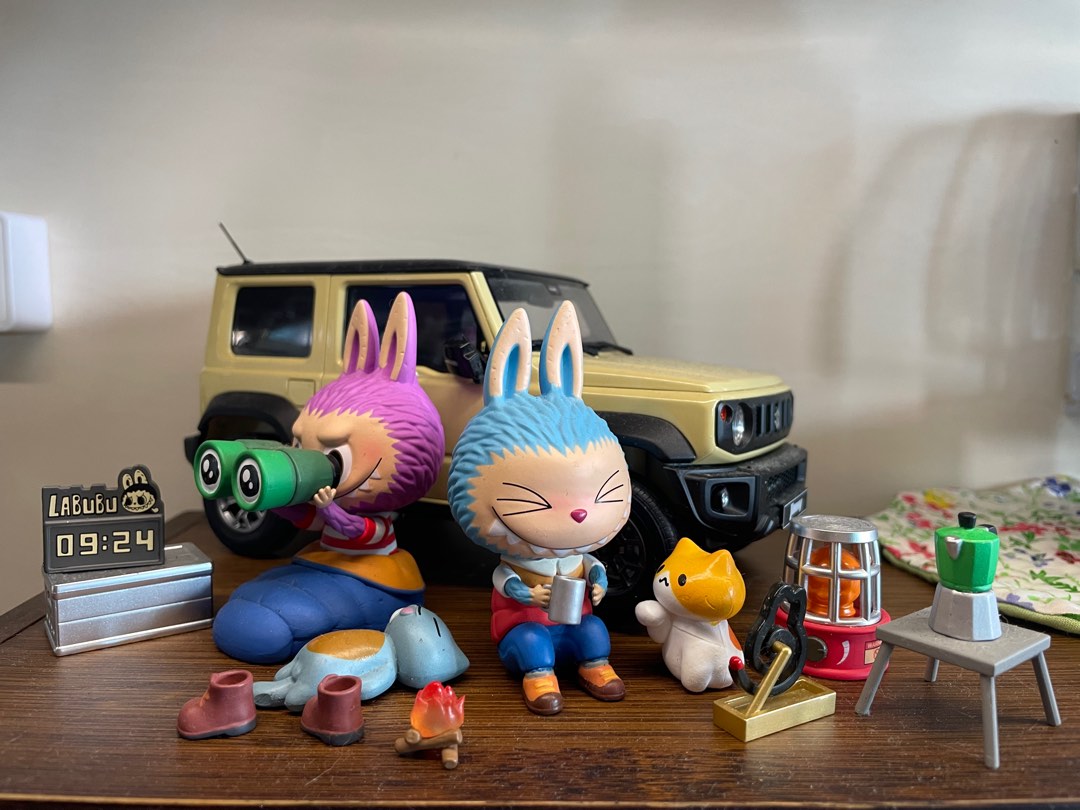 Labubu camping with Suzuki Jimny, Hobbies & Toys, Toys & Games on Carousell