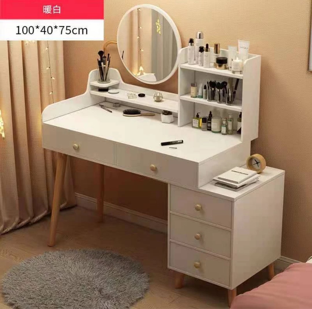 SELF PICKUP: GEORGETOWN Makeup Table meja makeup with drawers and ...