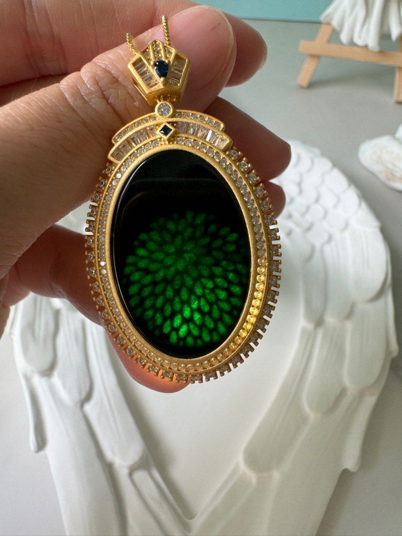 Mo Cui Grade A Jade with Silver S925 setting, Women's Fashion, Jewelry ...