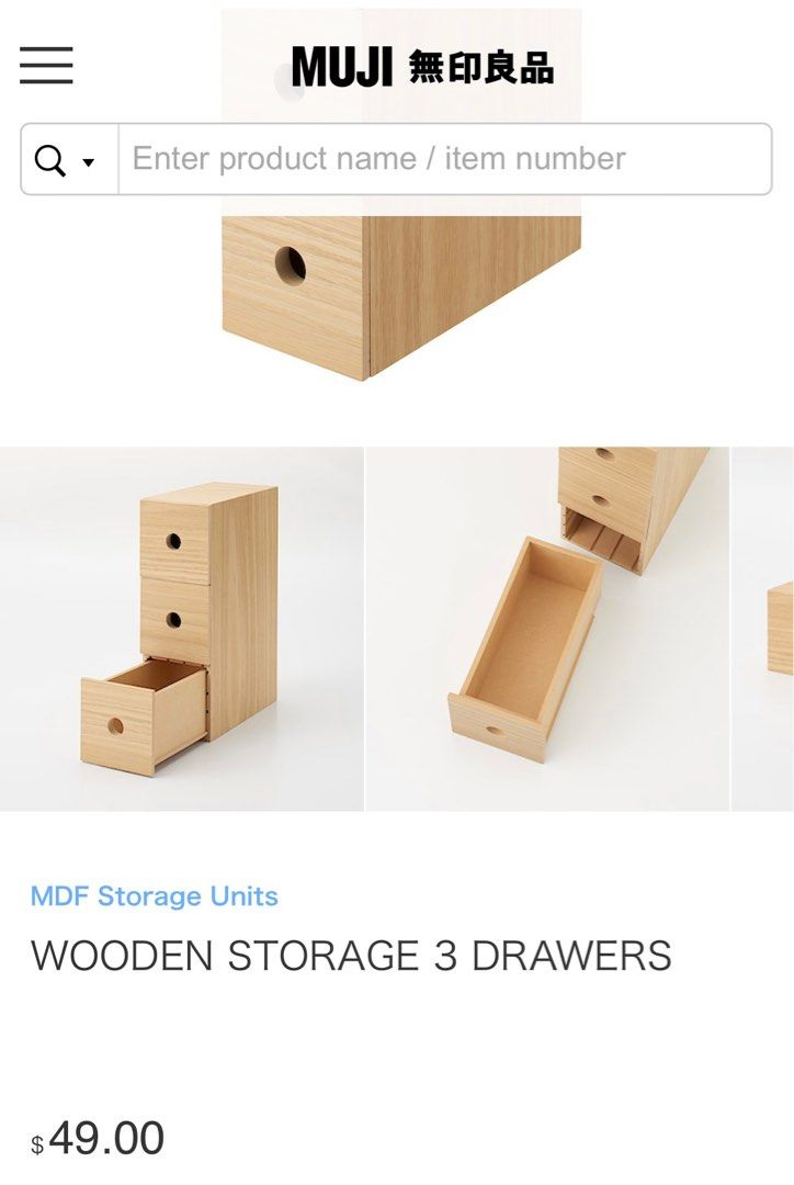 Last1‼️Muji Wooden A4 Letter Tray / 3drawers A5 / File Stand A5 ...