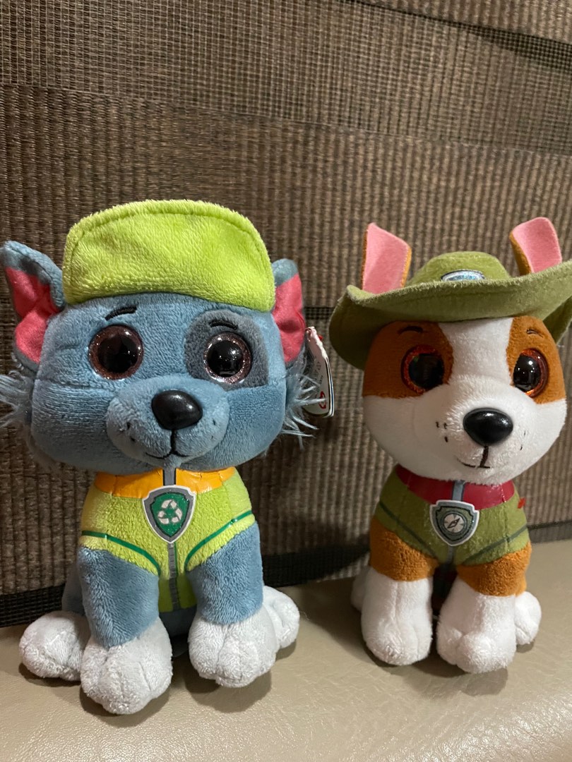 paw patrol soft TY stuffed toy (rocky & tracker), Hobbies & Toys, Toys ...