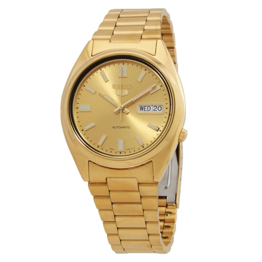 Seiko 5 Classic Datejust Gold Stainless Steel Automatic Watch SNXS80 ...