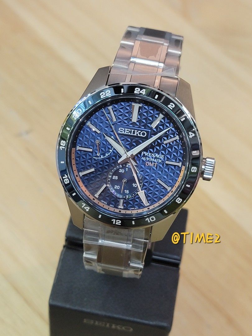 歡迎查問 Seiko Presage GMT SPB217J1 SPB217 備兩地時間 40小時能量顯示 Power Reserve 麻葉紋 ...
