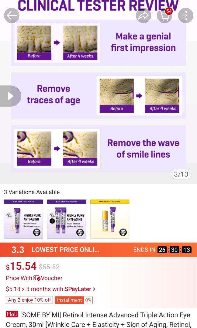 Somebymi Retinol Intense Advanced Triple Action Eye Neck Smile Lines ...