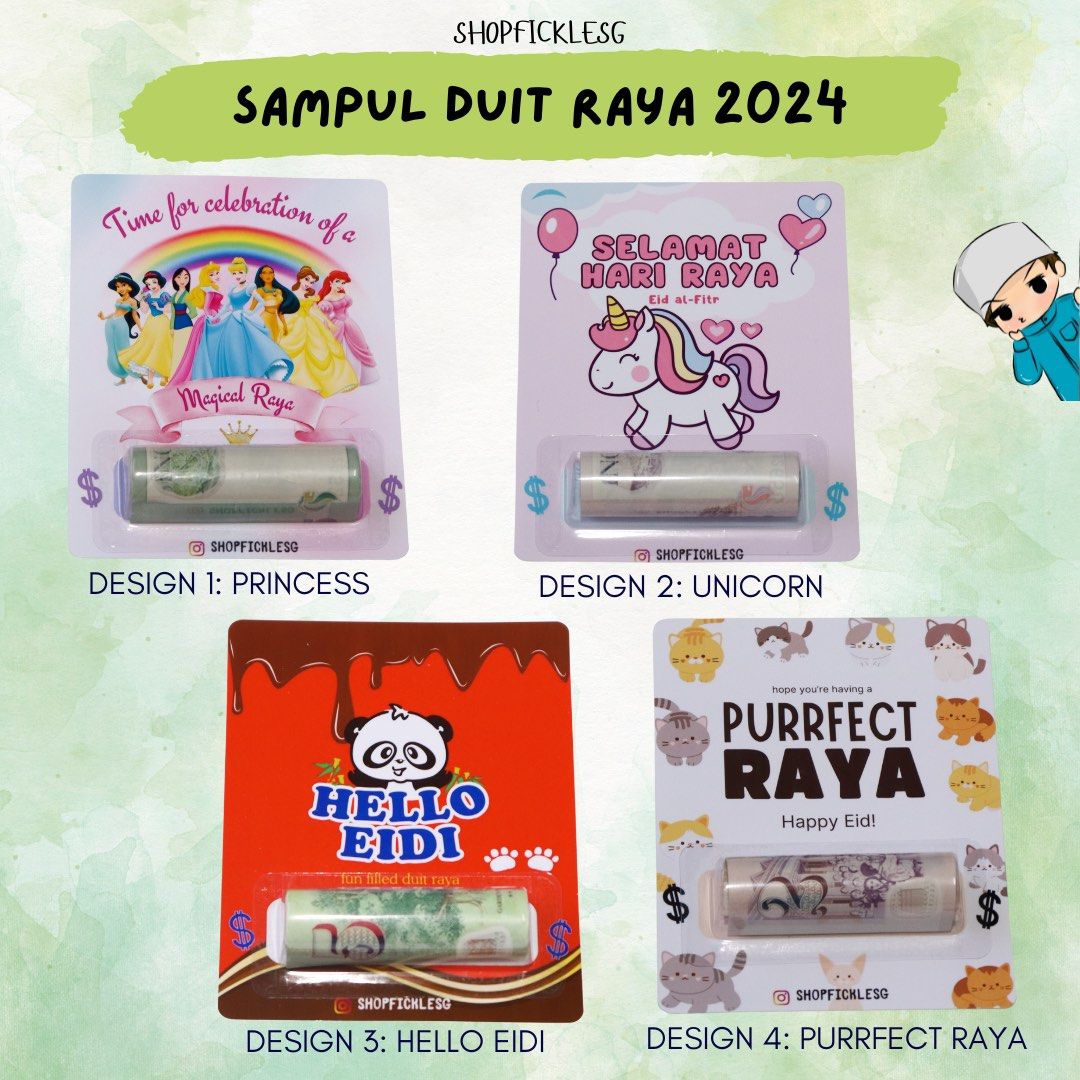 Tiktok Viral Sampul Duit Raya Green Packet Hari Raya Eidi Eid Mubarak ...