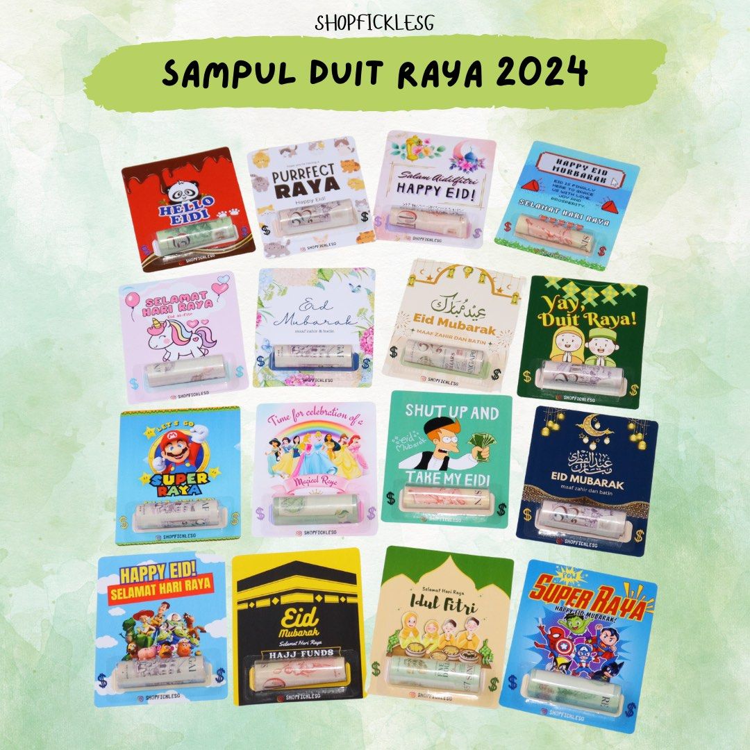 Tiktok Viral Sampul Duit Raya Green Packet Hari Raya Eidi Eid Mubarak ...