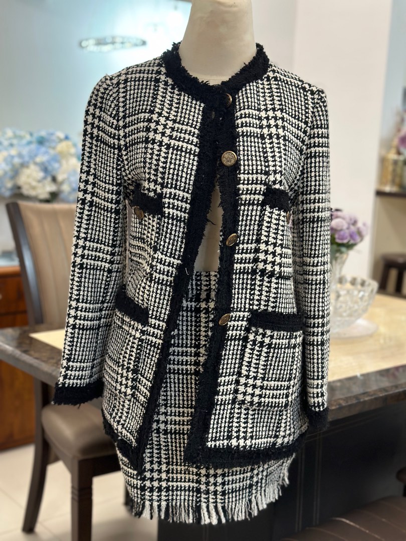 Tweed Blazer Set, Women's Fashion, Dresses & Sets, Sets or Coordinates ...