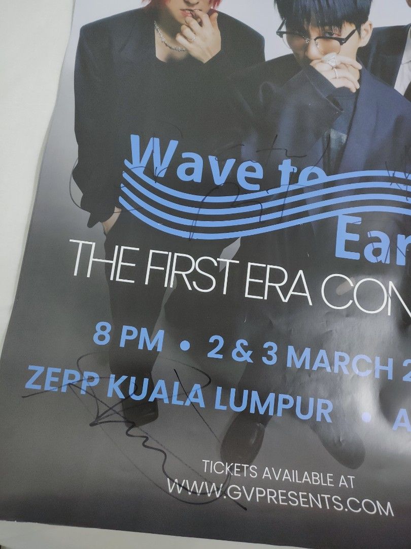 Wave to earth poster with 5 signatures, Hobbies & Toys, Collectibles ...