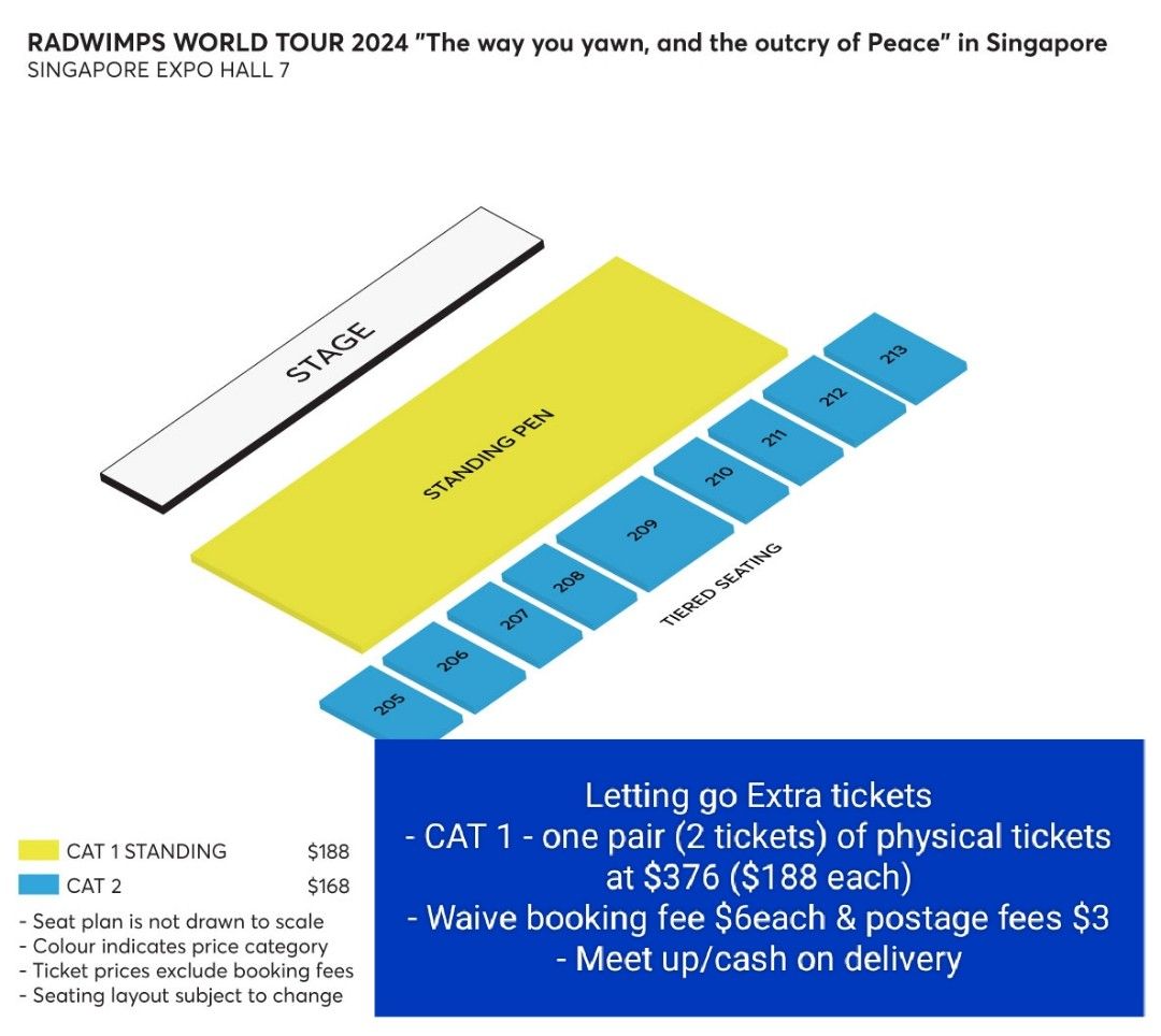 WTS - CAT 1 - 1 pair of physical tickets - RADWIMPS WORLD TOUR on 11 ...
