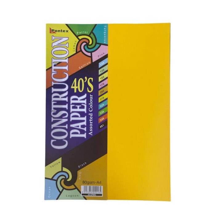 A4 Pentex Coloured Construction Paper, Hobbies & Toys, Stationery ...