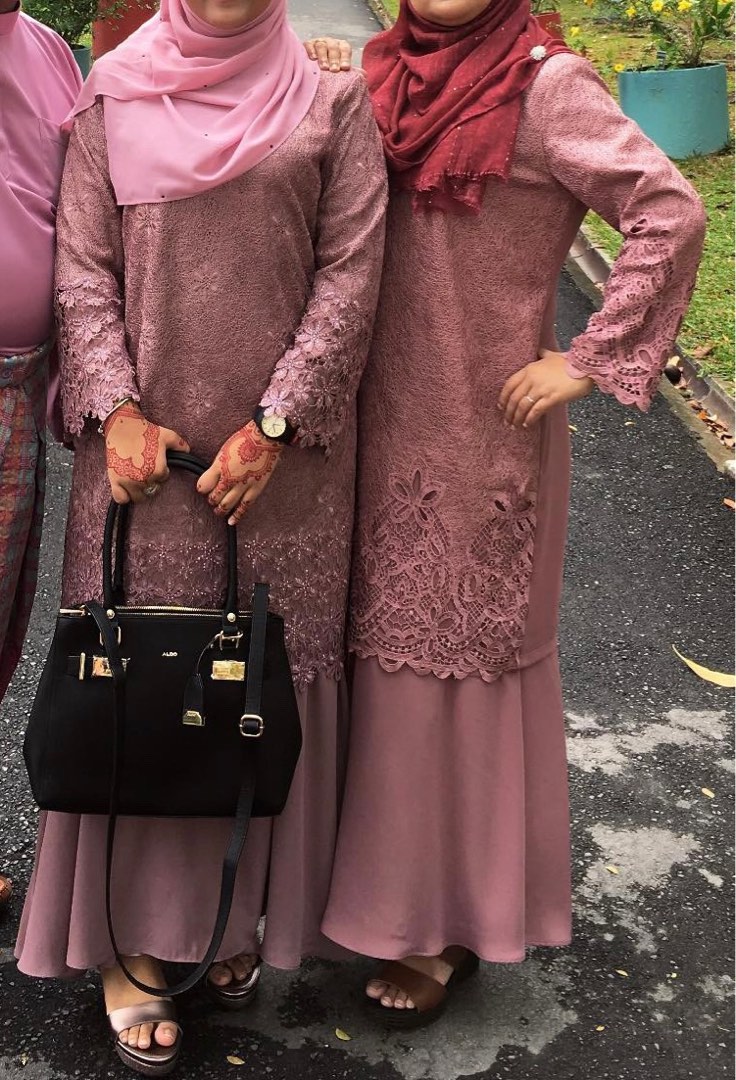 BAJU KURUNG BAJU RAYA DUSTY PINK / BELACAN BAJU RAYA SEDONDON BAJU RAYA ...