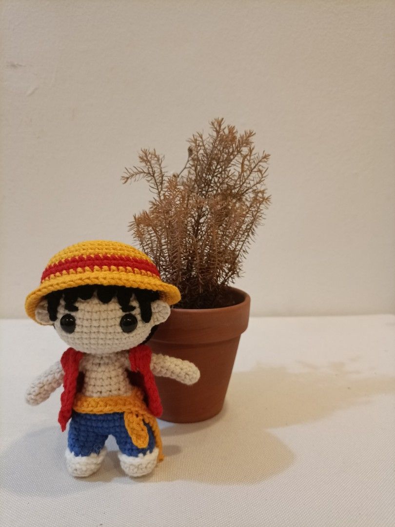 CHIBI CROCHET LUFFY, Hobbies & Toys, Stationery & Craft, Handmade Craft ...