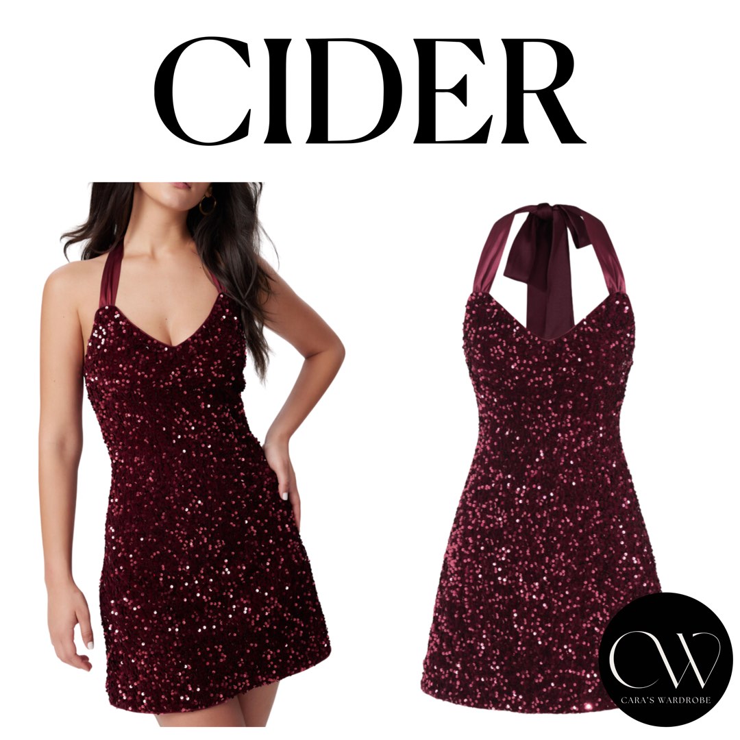 Cider Sequin V-Neck Halter Mini Dress | Eras Tour Outfit, Women's ...