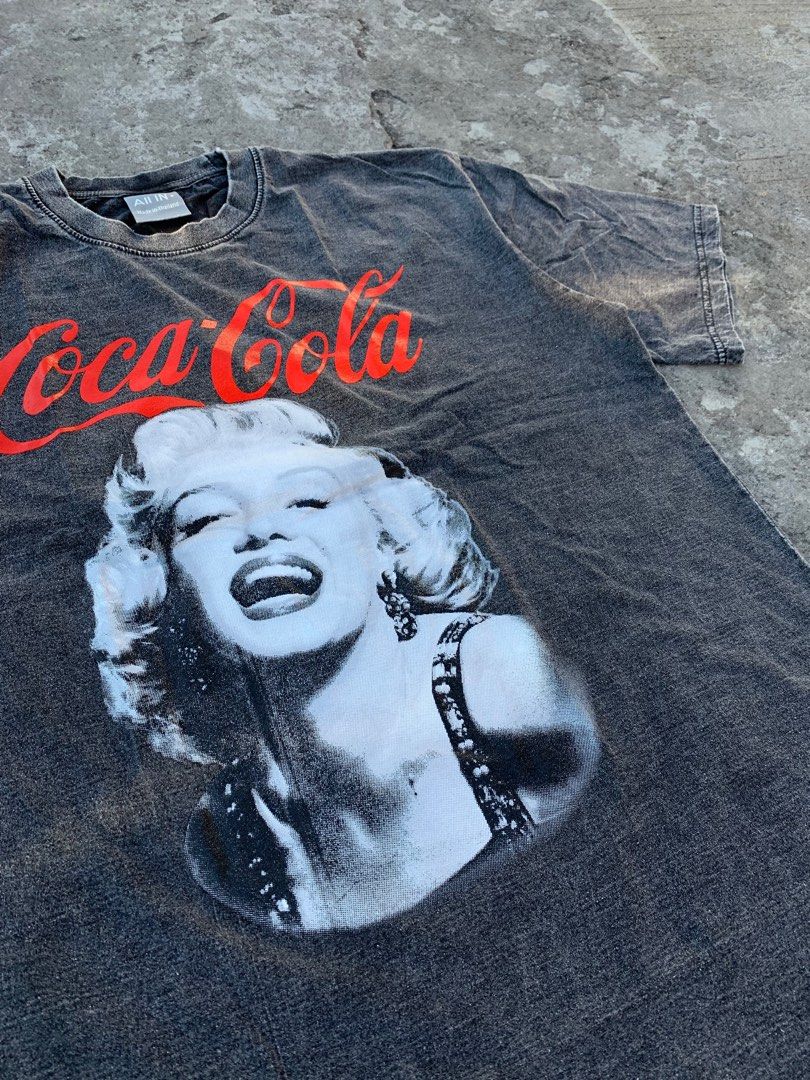 Coca Cola Marilyn Monroe Acid Washed, Men's Fashion, Tops & Sets ...