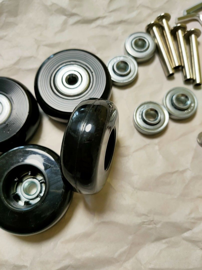 DIY fix your own luggage wheels. set of FOUR 18mm wide, 50mm wheel ...