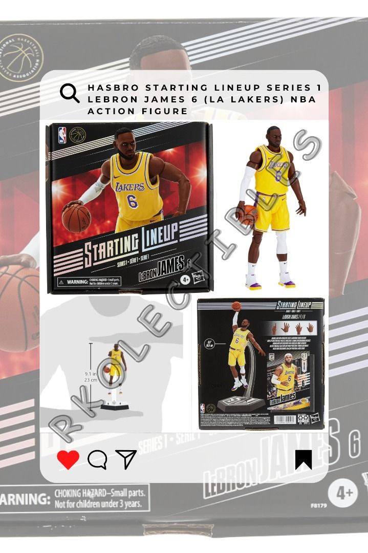 Hasbro Starting Lineup Series 1 Lebron James 6 (LA Lakers) NBA Action ...