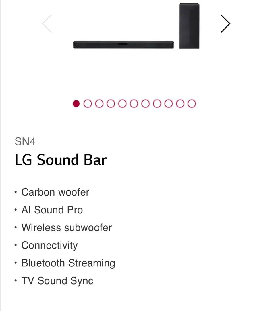 LG SOUDBAR SN4, Audio, Soundbars, Speakers & Amplifiers on Carousell