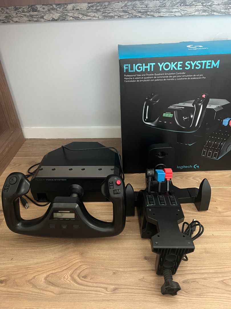 Logitech Flight Yoke System, 電子遊戲, 遊戲機配件, 手掣 - Carousell