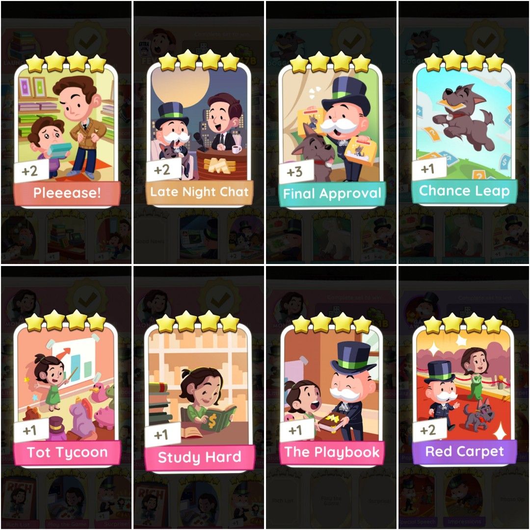 Monopoly go 4 star stickers SALE (Award winner/room to rent/le artist ...