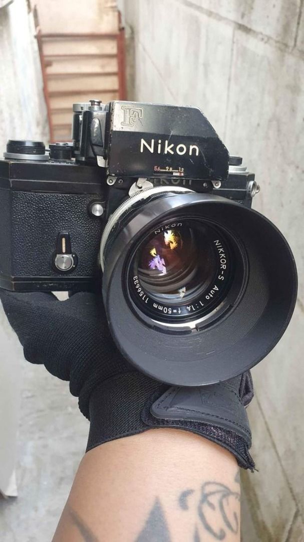Nikon f apollo rare black with 50mm 1.4, Photography, Cameras on Carousell