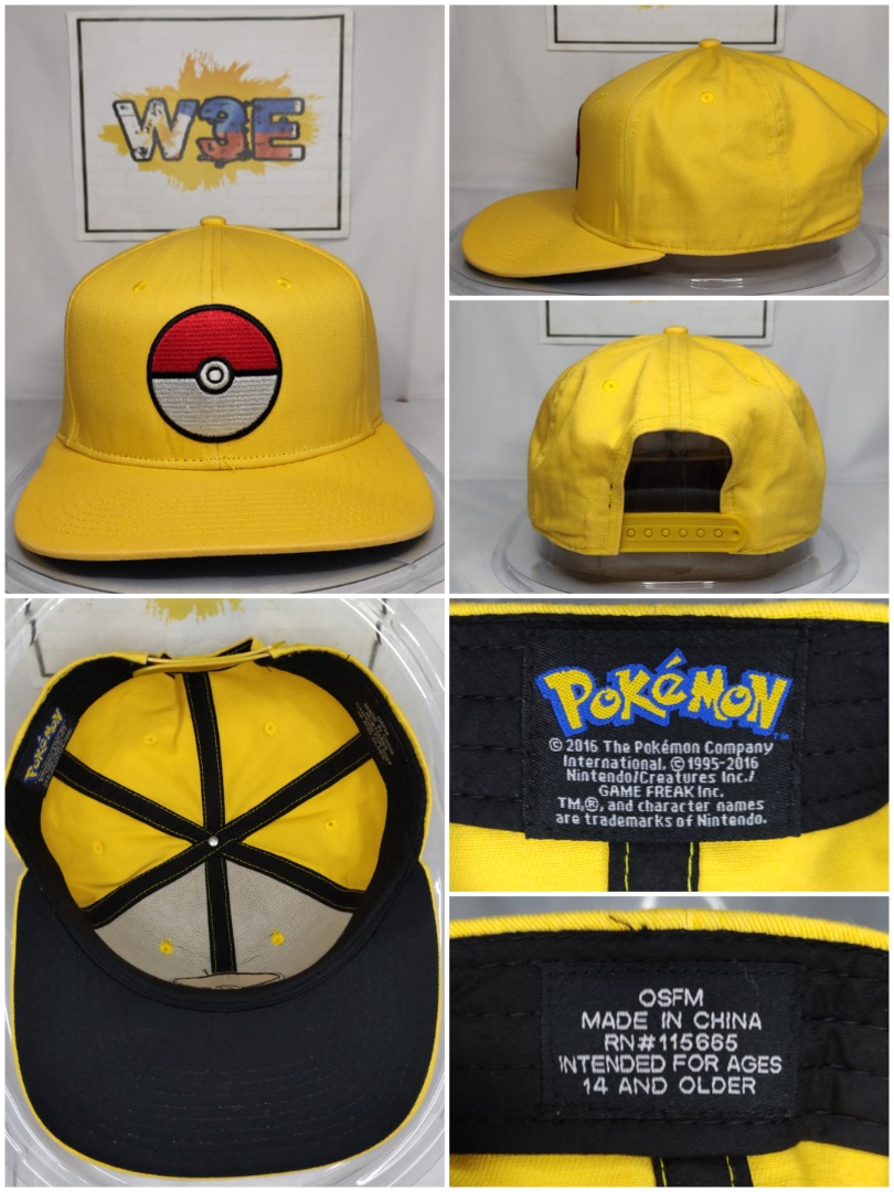 POKEMON POKEBALL YELLOW SNAPBACK - POKEMON, Men's Fashion, Watches ...