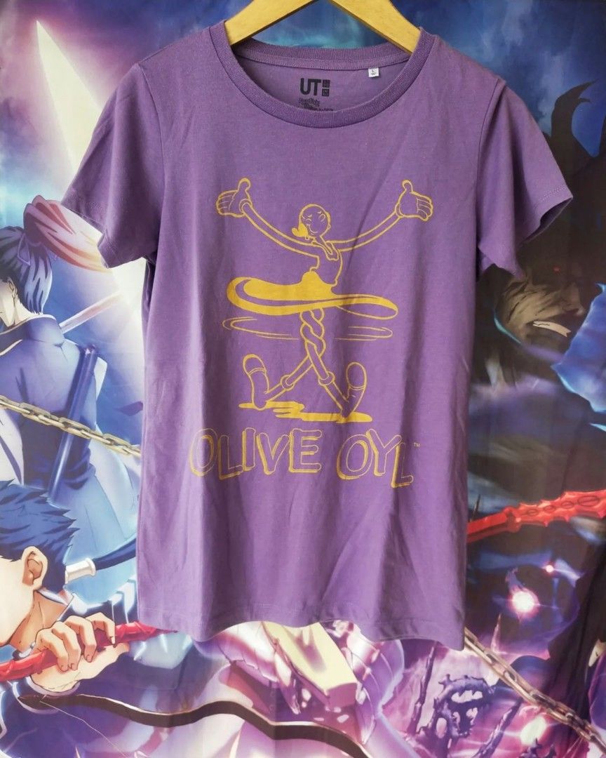 Popeye The Sailor x Uniqlo Olive Purple Official Cartoon Tee Kaos ...