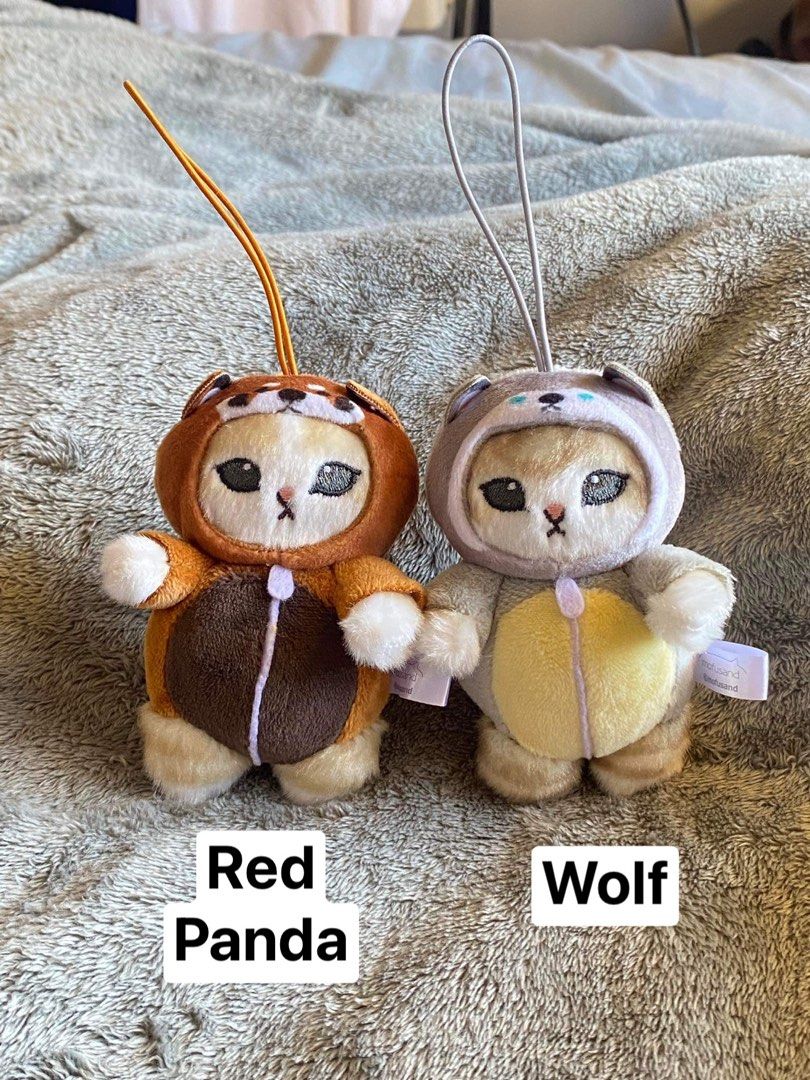 RARE Mofusand Red Panda & Wolf Nyan Plush Charm, Hobbies & Toys, Toys ...