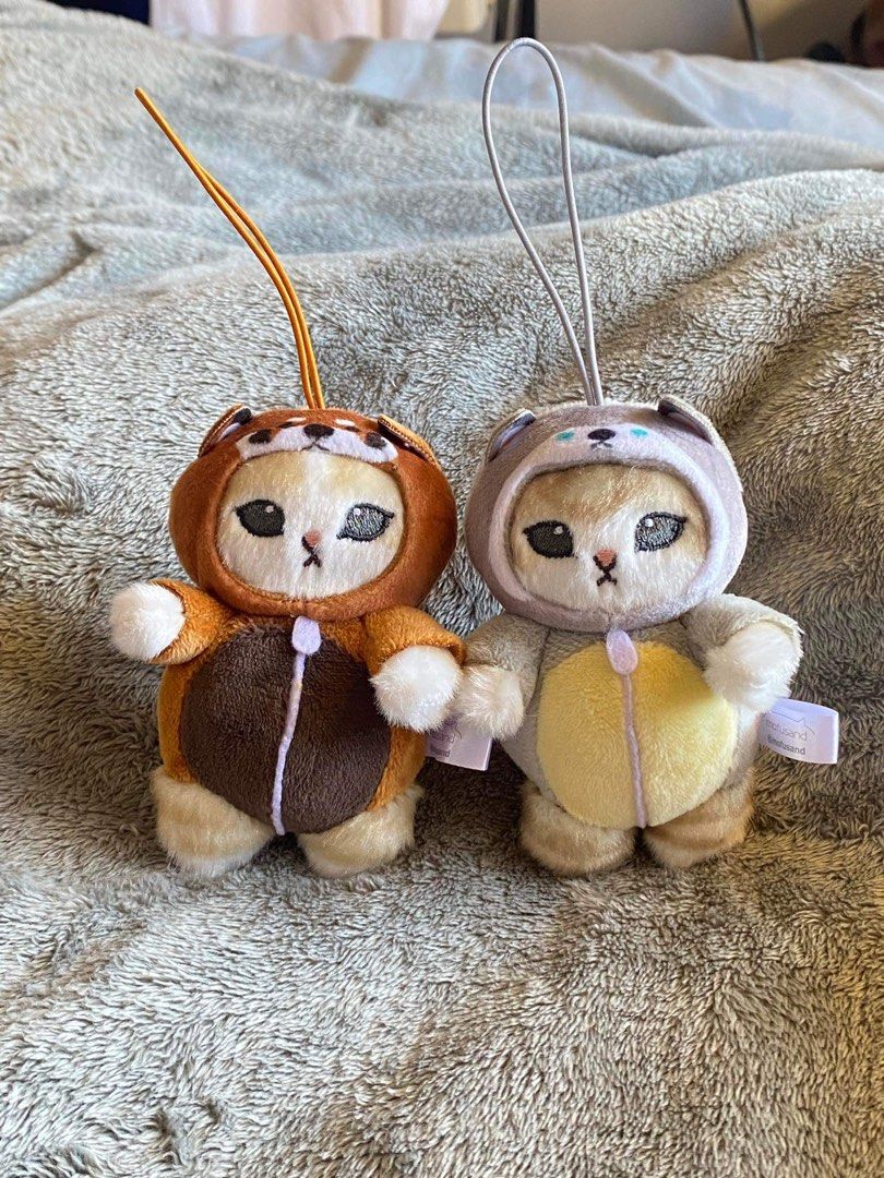 RARE Mofusand Red Panda & Wolf Nyan Plush Charm, Hobbies & Toys, Toys & Games on Carousell