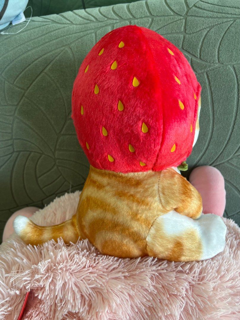 RARE Mofusand Strawberry Cat Fruit Nyan Big Plush, Hobbies & Toys, Toys & Games on Carousell