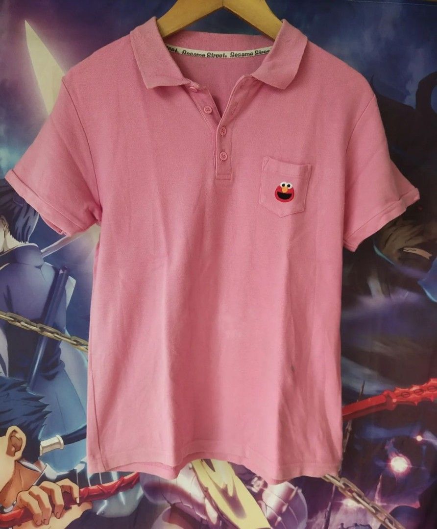 Sesame Street Elmo Pink Official Polo Tee Kaos Tshirt Original Second ...