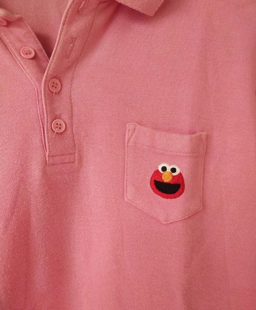 Sesame Street Elmo Pink Official Polo Tee Kaos Tshirt Original Second ...