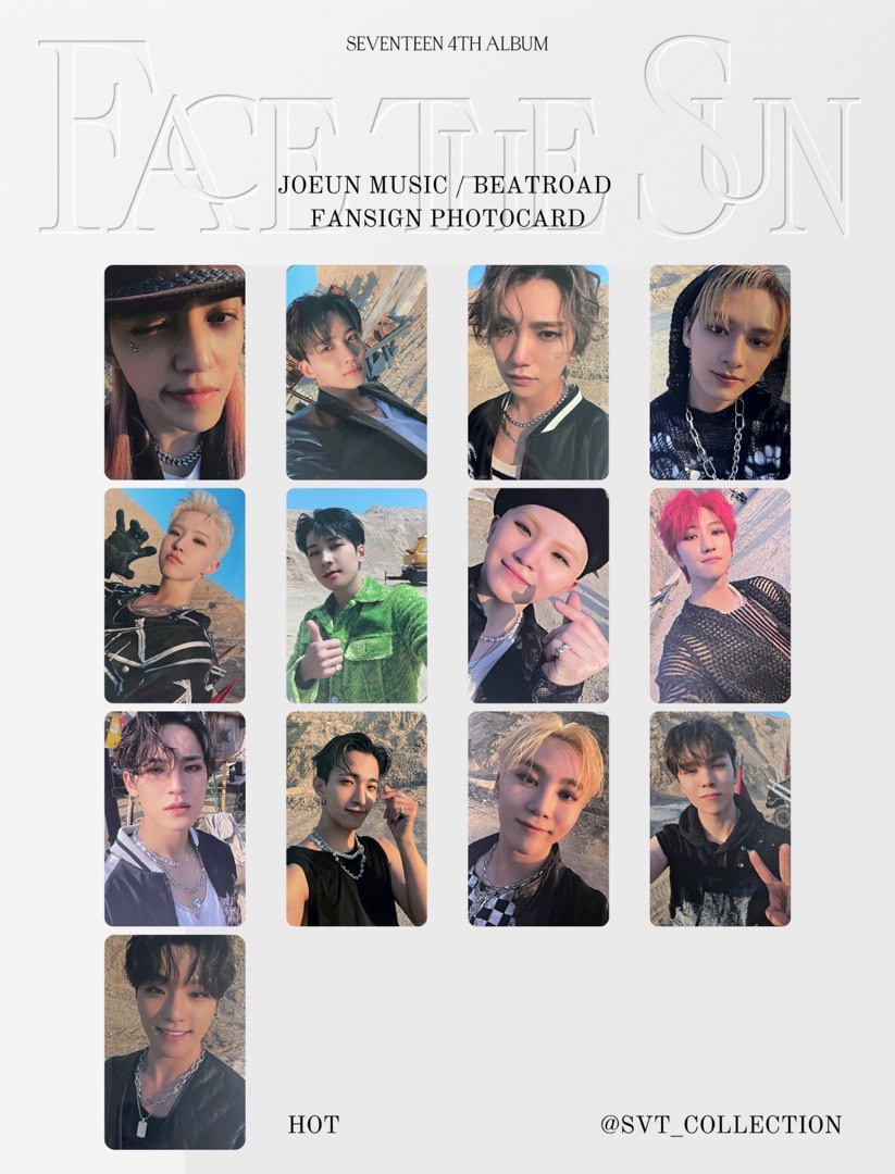 SEVENTEEN SVT FACE THE SUN BEATROAD BR FANSIGN PHOTOCARD PC, Hobbies ...
