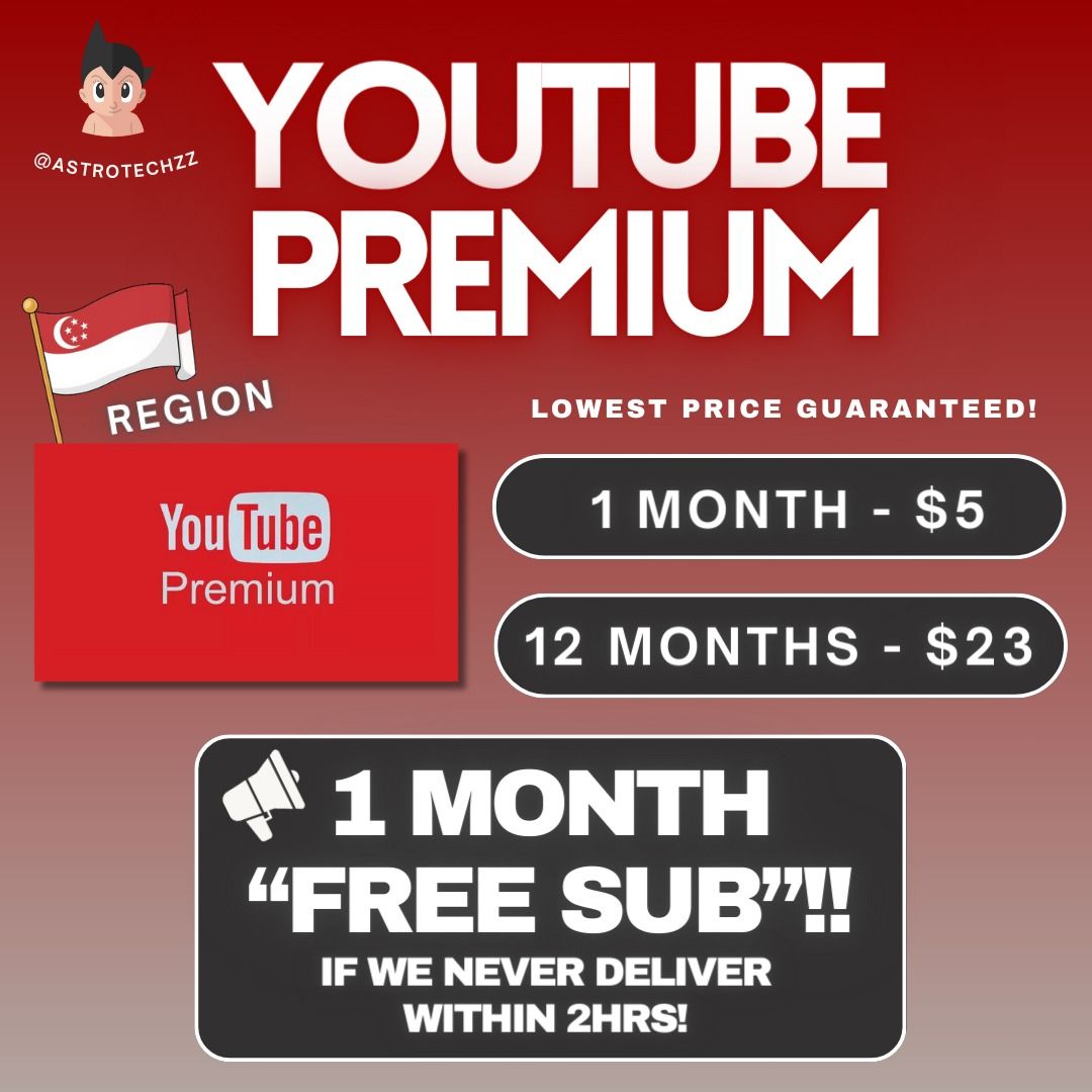 ⚡️SG REGION - 1 CLICK ACTIVATE!⚡️YOUTUBE Premium / Music Ad-Free ...