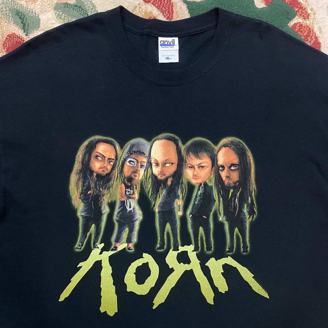 Vintage 2000 Korn Cartoon Tshirt, Men's Fashion, Tops & Sets, Tshirts & Polo Shirts on Carousell