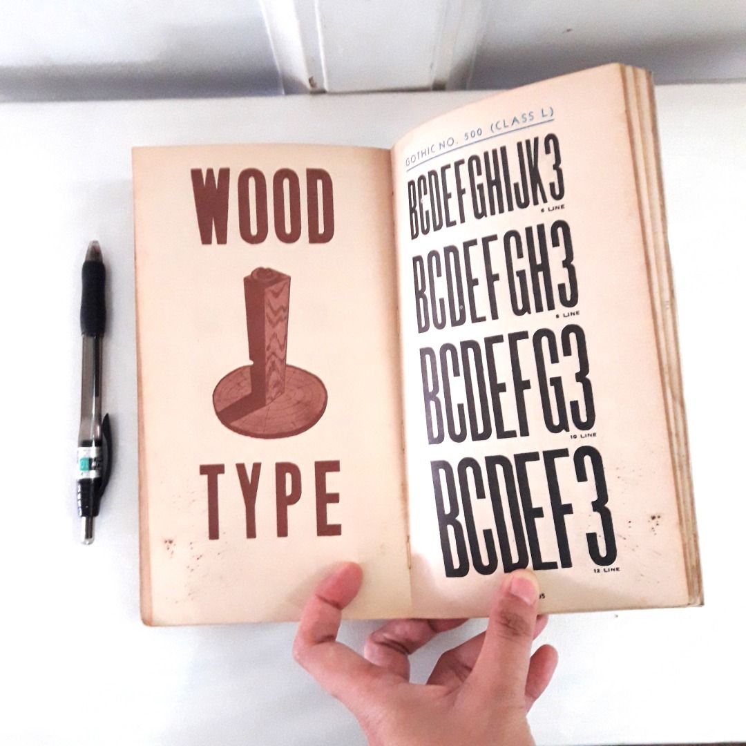 Vintage typography type font paper printing graphic design book ...